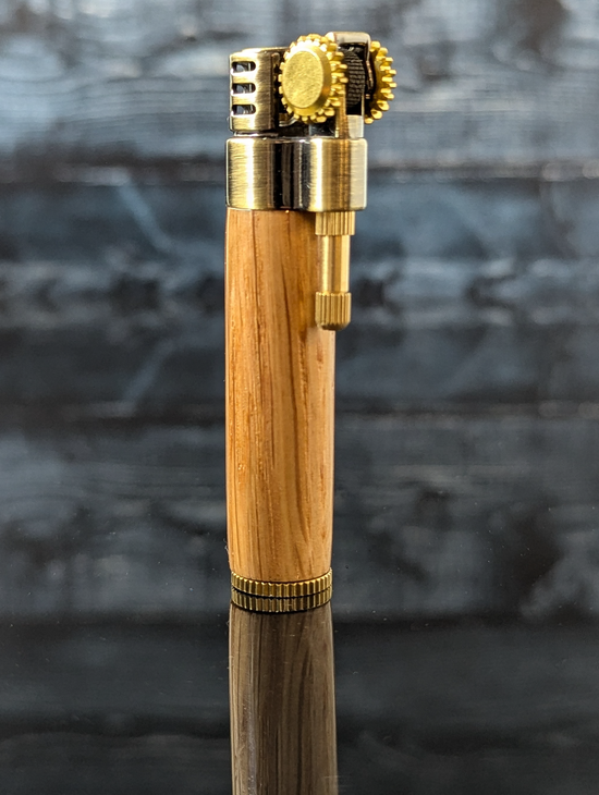 Hand-Turned Wood Barrel Lighter - Crafted Elegance – MC Shave Gear
